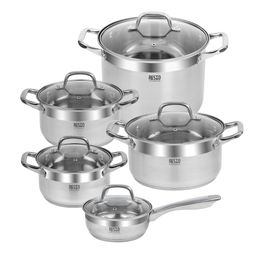 Topf-Set RESTO KITCHENWARE "LIBRA, sp&uuml;lmaschinengeeignet", silberfarben, T&ouml;pfe, f&uuml;r alle Herdarten geeignet, auch Induktion