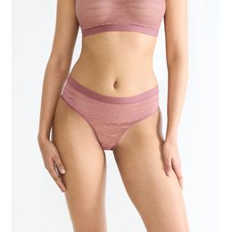 Hipster Sloggi "FREE Evolve", Damen, Gr. 1, rosa (date night pink), Single Jersey, Obermaterial: 65% Polyester, 35% Elasthan, unifarben, k&ouml;rpernah, Unterhosen, super weich, dehnf&auml;hig, Spitze