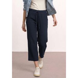 Stoffhose Street One, Damen, Gr. 42, L&auml;nge 26, shadowed navy, Web, 100% Baumwolle, unifarben, loose fit 7/8-L&auml;nge, Hosen Stoffhose, in 7/8-L&auml;nge