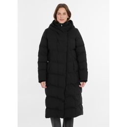 Steppmantel Ragwear "PAVLA LONG", Damen, Gr. XL, schwarz, Steppware, Obermaterial: 100% Polyester, unifarben, knieumspielend, M&auml;ntel Steppmantel, verdeckter Rei&szlig;verschluss