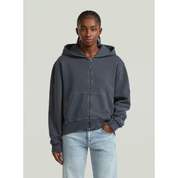 G-Star Raw Longpullover G-STAR "Modern Basic Relaxed Hooded Zip Thru Sweatshirt", Damen, Gr. L, salute gd, Obermaterial: 100% Baumwolle, Pullover Longpullover