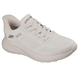 Slip-On Sneaker Skechers "BOBS SQUAD CHAOS-SOLID STEP", Herren, Gr. 44, sanftes wei&szlig;, Textil, Schuhe, Schlupfschuh, Slipper, Sneaker zum Schlupfen