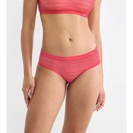 Hipster Sloggi "FREE Evolve", Damen, Gr. 1, rosa (flamingo), Single Jersey, Obermaterial: 65% Polyamid, 35% Elasthan, unifarben, k&ouml;rpernah, Unterhosen, super weich, dehnf&auml;hig, Spitze