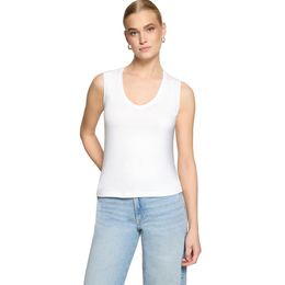 T-Shirt Zero "Damen Shirt mit V-Ausschnitt", Damen, Gr. 34, brilliant wei&szlig;, Obermaterial: 95% Baumwolle (organic), 5% Elasthan, Basic, figurbetont normal, V-Ausschnitt, Shirts T-Shirt, Material
