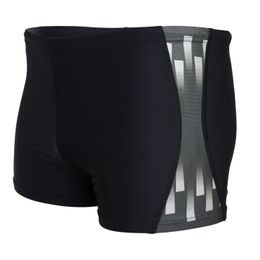 Badehose AQUARTI "Badehose Aquarti Herren Badehose Kurz Sportlich Streifen", Herren, Gr. XL, N-Gr, schwarz (schwarz, grau), Obermaterial: 80% Polyamid PA. 20% Elasthan EL., Badehosen Badehose