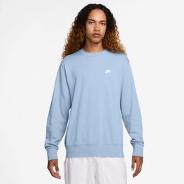 T-Shirt Nike Sportswear "M NK CLUB FT CREW", Herren, Gr. 4XL, hydrogen blau, wei&szlig;, Obermaterial: 80% Baumwolle, 20% Polyester, normal, Shirts T-Shirt, f&uuml;r sportliche Aktivit&auml;ten und Freizeit, sportlicher Stil