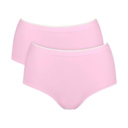 High-Waist-Slip Sloggi "GO Sense", Damen, Gr. L, rosa (floral pink), Single Jersey, Obermaterial: 88% Modal, 12% Elasthan, Unterhosen, Santoni Rundstrick
