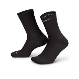 Kniestr&uuml;mpfe Nike "U NK LTWT RUN CREW 1PR - 200", Damen, Gr. L (42/45), schwarz, dk smo, Obermaterial: 62% Polyester, 33% Nylon, 5% Elasthan, Socken Kniestr&uuml;mpfe