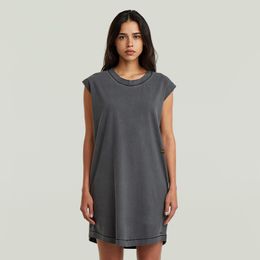 G-Star Raw Jerseykleid G-STAR, Damen, Gr. XXL, N-Gr, dk schwarz gd, Jersey, Obermaterial: 100% Baumwolle, unifarben, gerade kniefrei, Rundhals, Kleider Jerseykleid, mit Taschen in der Seitennaht