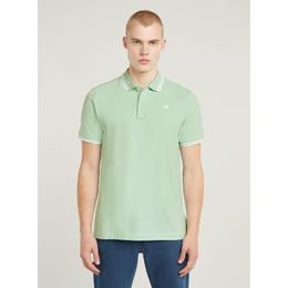 G-Star Raw Poloshirt G-STAR "Dunda Slim Stripe Poloshirt", Herren, Gr. L, birds egg gr&uuml;n, Obermaterial: 95% Baumwolle, 5% Elasthan, Shirts