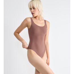 Body Sloggi "ZERO Feel 2.0", Damen, Gr. XS, N-Gr, braun (cacao), Single Jersey, Obermaterial: 76% Polyamid, 24% Elasthan, unifarben, normal, Rundhals, Bodys Body, nahtlos und unsichtbar