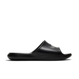 Badesandale Nike Sportswear "VICTORI ONE SHOWER SLIDE", Damen, Gr. 43, schwarz-wei&szlig; (schwarz, wei&szlig;), Synthetik, kontrastfarbene Details, unifarben, Schuhe, Badelatschen
