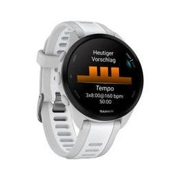 Garmin Forerunner 165, Smartwatch wei&szlig;/hellgrau, 43 mm, Silikon-Armband