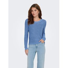 Strickpullover Only "ONLGEENA XO L/S PULLOVER KNT NOOS", Damen, Gr. XL, riviera, Strick, Obermaterial: 65% Polyacryl, 35% Polyamid, unifarben, regular fit Po-bedeckend, Rundhals, Rippstrickb&uuml;ndchen, Pullover Strickpullover, Materialmix, regular fit