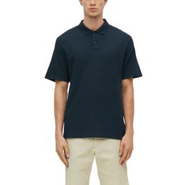 Poloshirt s.Oliver, Herren, Gr. L, navy, Piqu&eacute;, Obermaterial: 60% Baumwolle, 40% Polyester, unifarben, normal h&uuml;ftbedeckend, Rundhals, abgesteppte Kante, Shirts, Sommer-Poloshirt in Struktur-Optik