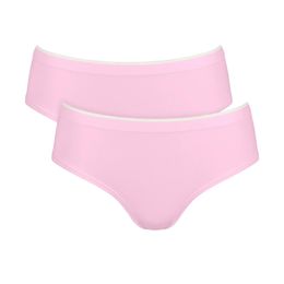 Hipster Sloggi "GO Sense", Damen, Gr. L, floral pink, Single Jersey, Obermaterial: 88% Modal, 12% Elasthan, k&ouml;rpernah, Unterhosen, superweicher Modalmix, flache Kanten, elastisch, nahtlos