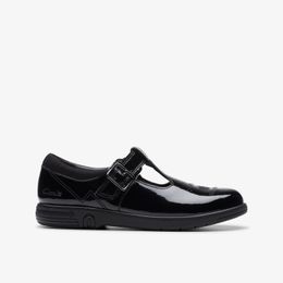 Clarks Jazzy Tap K. schwarze Lackschuhe
