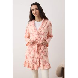 Damen-Morgenmantel mit Rosa-Print