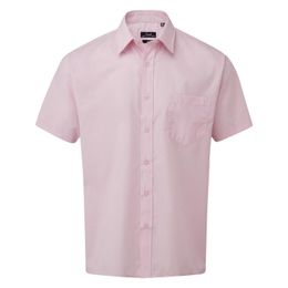 Premier Herren Popelin-Hemd, kurz&auml;rmlig (Pink)