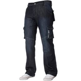 Kruze | Mens Cargo Combat Jeans - Dunkelblau