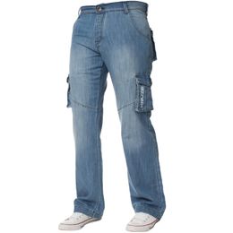 Kruze | Mens Cargo Combat Jeans - Hellblau