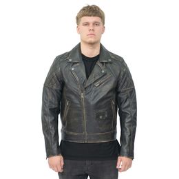 Herren-Bikerjacke aus Leder mit Kreuzrei&szlig;verschluss &ndash; Gibraltar