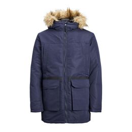 Jack & Jones Mit dem Parka von Jack & Jones sind Sie f&uuml;r die Wintertage bestens ger&uuml;stet. Dieser Parka sch&uuml;tzt Sie vor Wind und Wetter, denn er ist wasserabweisend und hat eine abnehmbare Kapuze mit Fellimitat. Er h&auml;lt Sie angenehm warm, denn er ist aus einem schweren Stoff gefertigt und mit Kunstdaunen gef&uuml;ttert. Er verleiht Ihnen einen modischen Look, denn er hat einen klassischen Langarm und Sturmmanschette