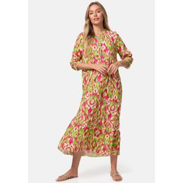 PM SELECTED Damen Maxikleid Sommerkleid Jersey Strandkleid mit Muster in Einheitsgr&ouml;&szlig;e PM37