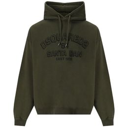 Dsquared2 Loose Fit Santa Dan Logo Gr&uuml;ner Kapuzenpullover