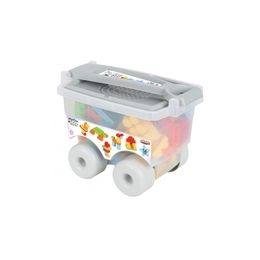 Pilsan Bausteine 03575 im Trolly 56 Teile, gro&szlig;e bunte Bausteine, ab 12 Monaten bunt