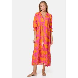 PM SELECTED Damen Maxikleid Sommerkleid Jersey Strandkleid mit Muster PM32