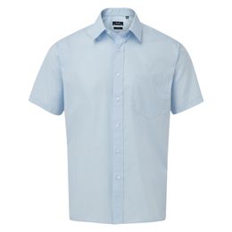 Premier Herren Popelin-Hemd, kurz&auml;rmlig (Hellblau)