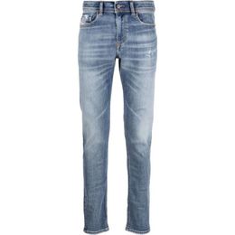 Diesel 1979 Sleenker Plain Light Blue verblasste Denim-Jeans