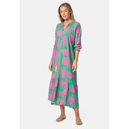 PM SELECTED Damen Maxikleid Sommerkleid Jersey Strandkleid mit Muster PM32