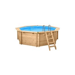 Interline Holzpool "Java" &oslash; 4,40 m/ 1,36m POOLROBOTER SUPER SET