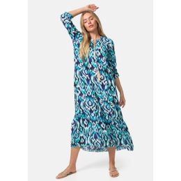 PM SELECTED Damen Maxikleid Sommerkleid Jersey Strandkleid mit Muster in Einheitsgr&ouml;&szlig;e PM37