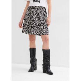 bonprix Jersey-Rock (2er Pack), schwarz, Gr.56/58 (3XL), Stretch-Rock mit Gummibund, 95% Baumwolle