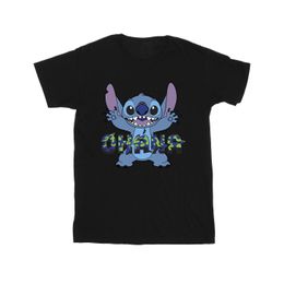 Disney - "Lilo And Stitch Ohana Blue Glitch" T-Shirt f&uuml;r Herren (Schwarz)