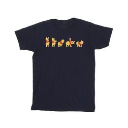 Disney - "Winnie The Pooh Stretching" T-Shirt f&uuml;r Herren (Marineblau)