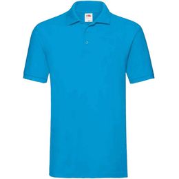 Fruit of the Loom Herren Premium Baumwolle Pique Polo Shirt (Azurblau)
