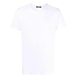 Wei&szlig;es T-shirt Mit Balmain Paris-logopr&auml;gung