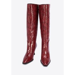 Wittchen Damen-Stiefeletten aus Lackleder mit Krokopr&auml;gung und hohem Absatz
