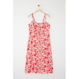 Curve Damen Gebl&uuml;mt Midi-Kleid, &auml;rmellos, l&auml;ssig/alltagstauglich, bequeme Passform, &Uuml;bergr&ouml;&szlig;e