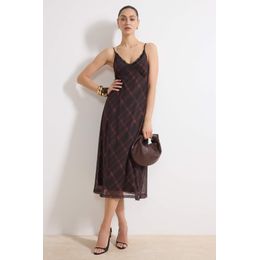 Damen-Maxikleid mit Karomuster, &auml;rmellos, figurbetont, f&uuml;r Tag und Nacht