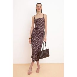 Damen-Midikleid mit Blumenmuster, &auml;rmellos und figurbetont