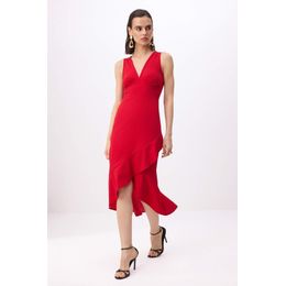 Damen-Midikleid, &auml;rmellos, figurbetont, flach