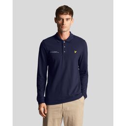 Lyle & Scott Lyle & Scott Herren-Langarm-Poloshirt mit passendem Aufdruck in Marineblau