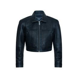 Schwarze kurze Biker-Lederjacke f�r Damen � Dubai