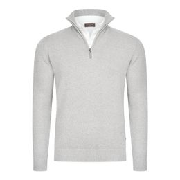 Cappuccino Italia Mock Zip Pullover f&uuml;r Herren. Der Pullover besteht aus 50% Baumwolle und 50% Polyester und hat eine normale Passform. Der Pullover hat einen Hemdkragen, der an den Pullover angen&auml;ht ist. Marke: Cappuccino ItaliaModellname: Mock Pullover (mit Hemdkragen)Kategorie: Pullover f&uuml;r HerrenMaterialien: Baumwolle, AcrylFarbe: grau, wei&szlig;