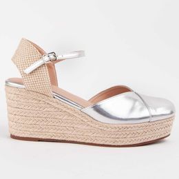 Montevita Espadrille Mit Keilabsatz Balenci3 Silber